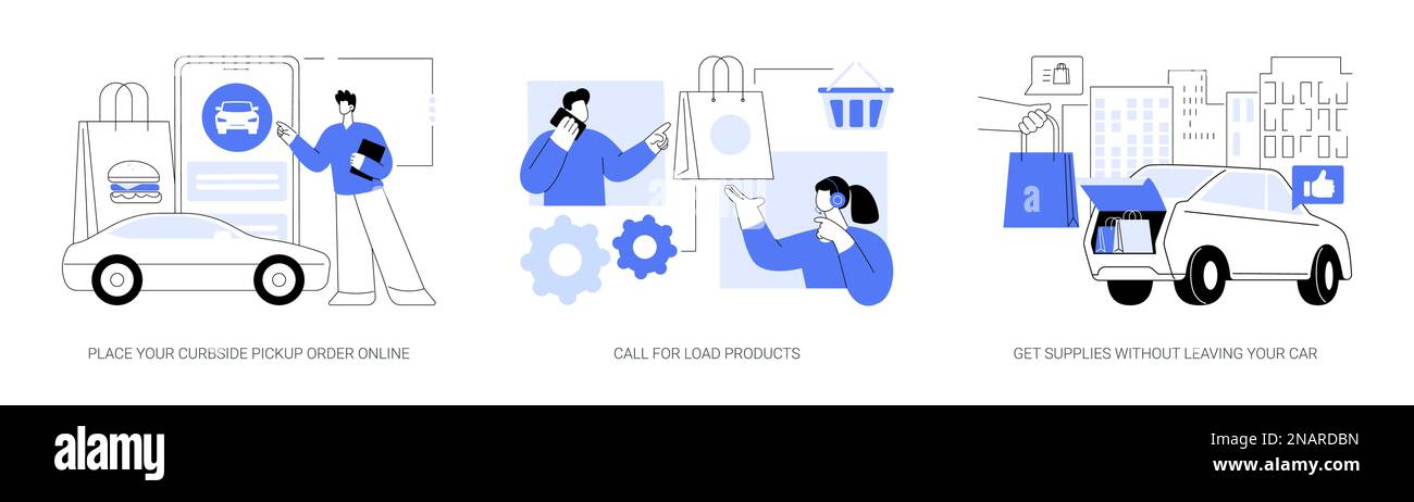 Curbside pickup abstract concept vector illustrations Stock Vector ...