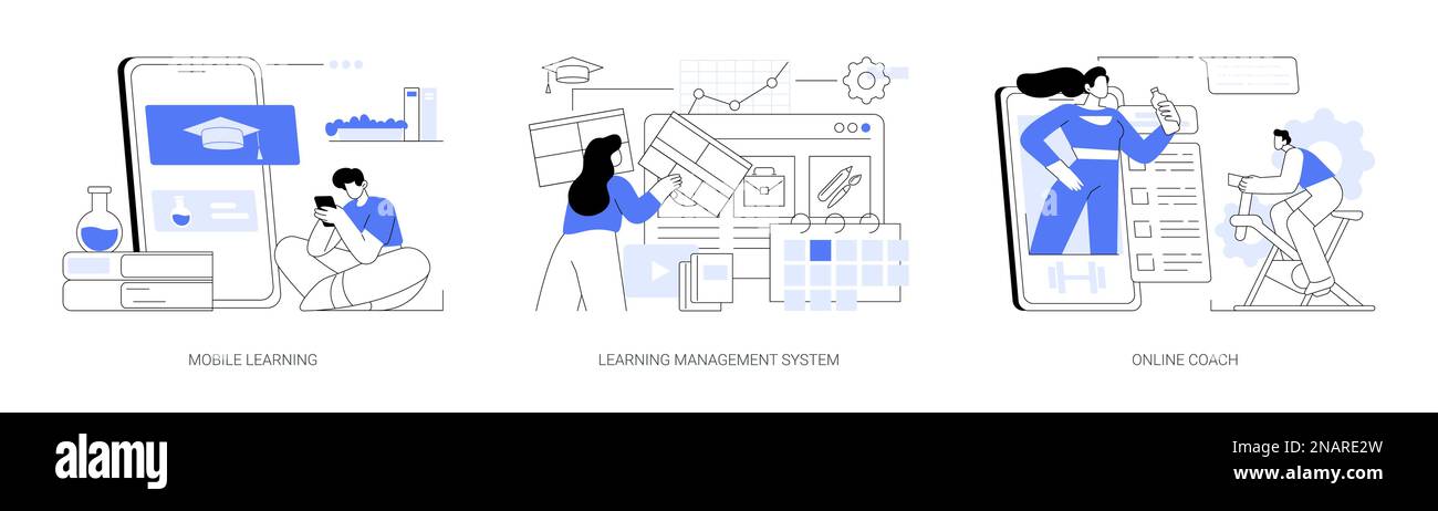 Learning management system abstract concept vector illustrations Stock ...
