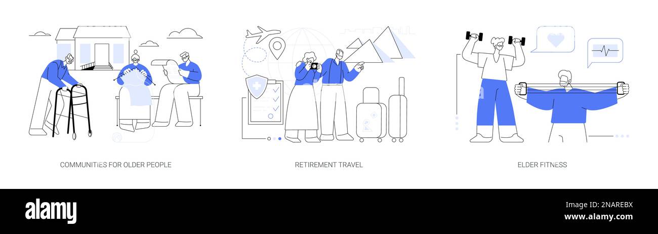 Elderly people activity abstract concept vector illustrations Stock Vector Image & Art - Alamy