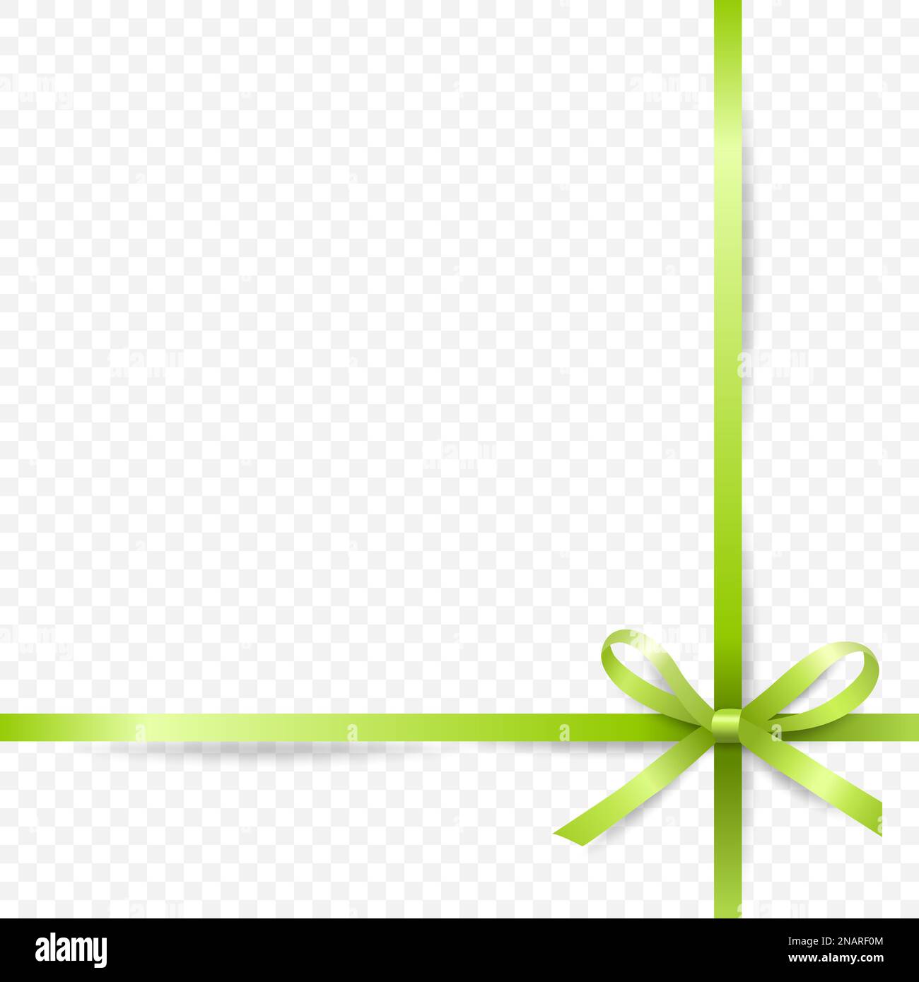Vector 3d Realistic Green Gift Ribbon and Bow Closeup Isolated. Bow ...