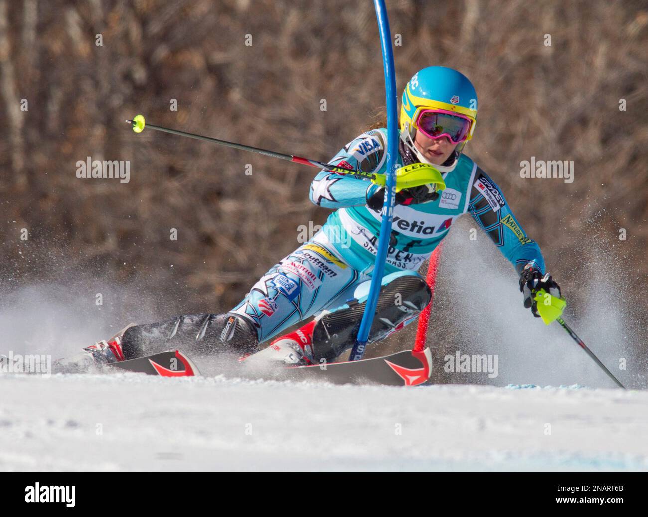 Mikaela Shiffrin, from Eagle-Vail, Colo., competes at the women's World ...