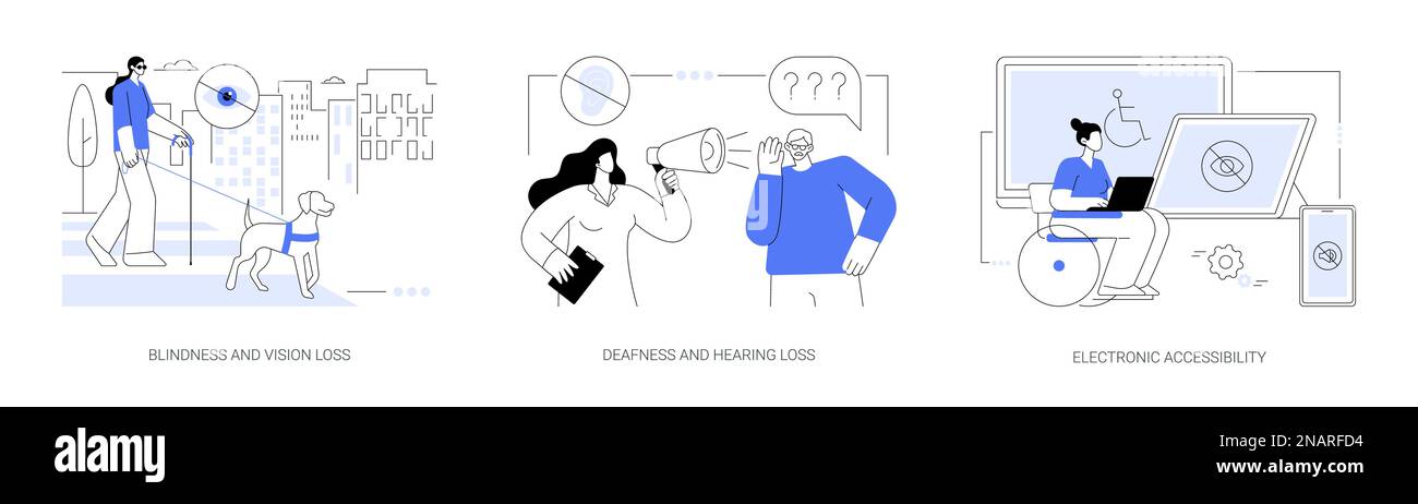 Communication technology for disabled people abstract concept vector ...