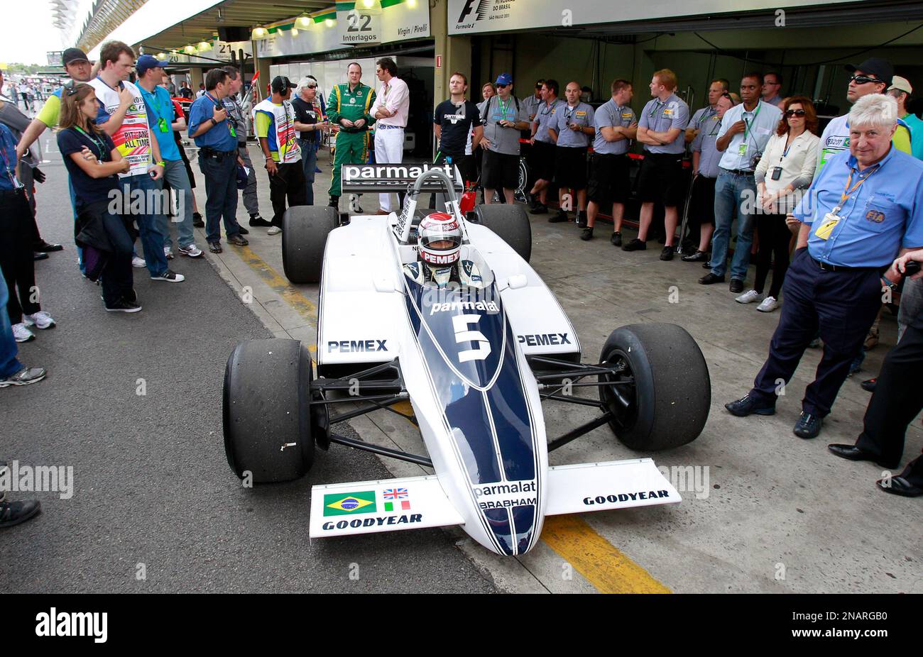 Former Formula One world champion Nelson Piquet, of Brazil, drives his ...
