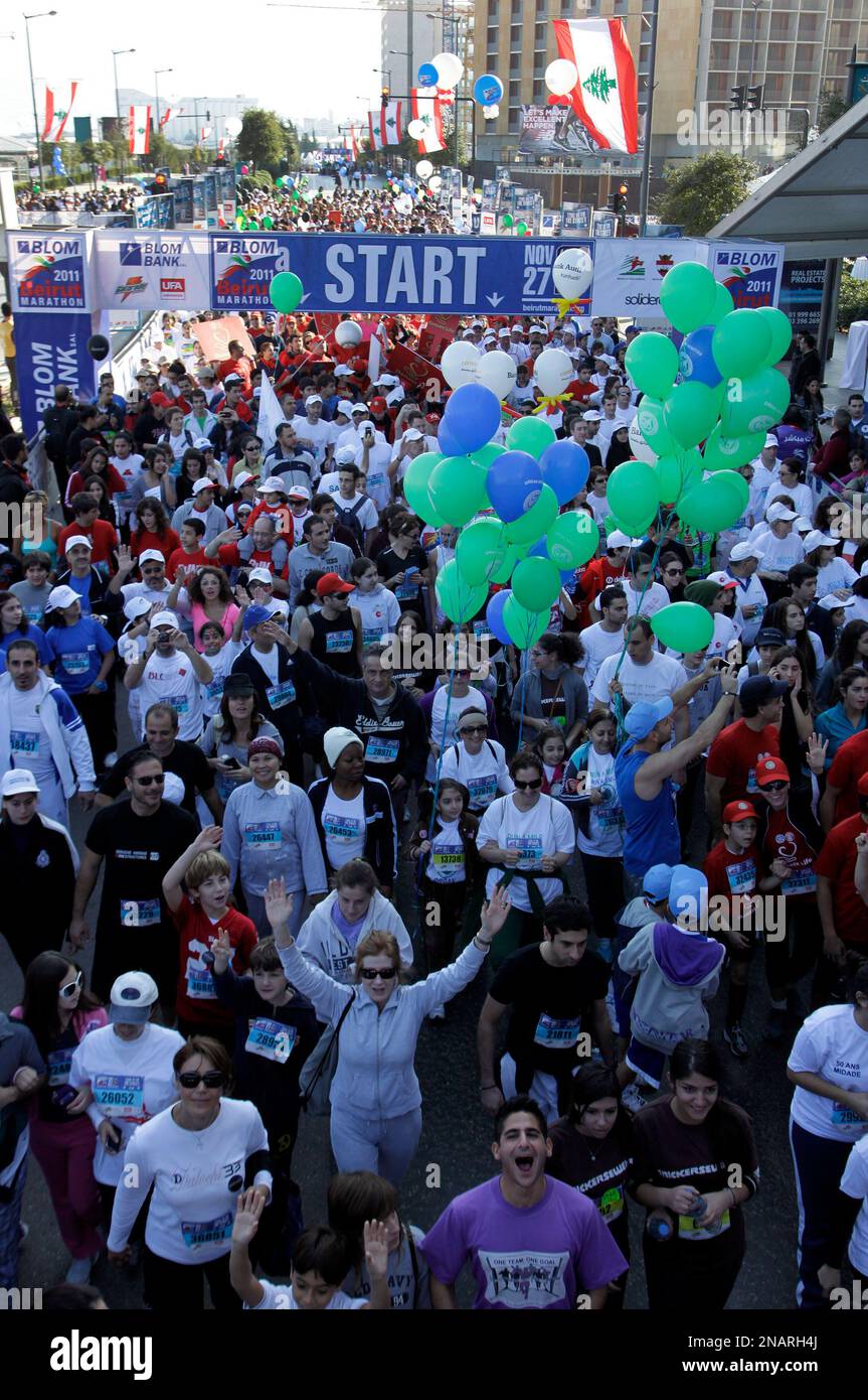 Lebanese and foreign runners participate at the 10km Fun Run of Beirut ...
