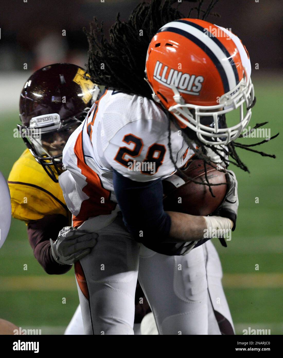Illinois running back Troy Pollard (28) rushes for a touchdown against ...