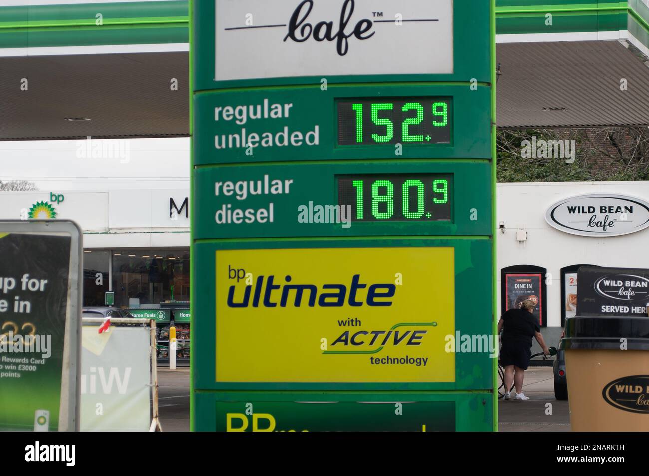 Denham Buckinghamshire UK 12th February 2023 A BP Petrol Station Denham Buckinghamshire UK 12th February 2023 A BP Petrol Station