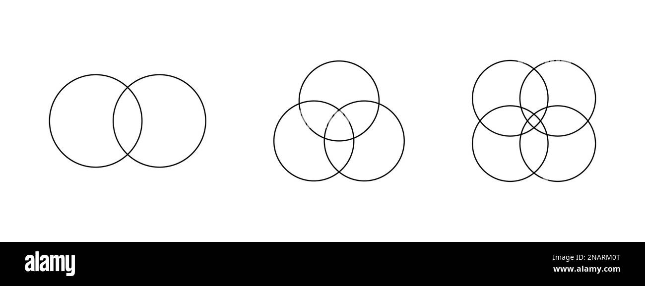 Set of outline Venn diagrams with 2, 3, 4 overlapped circles. Templates ... Set of outline Venn diagrams with 2, 3, 4 overlapped circles. Templates ...