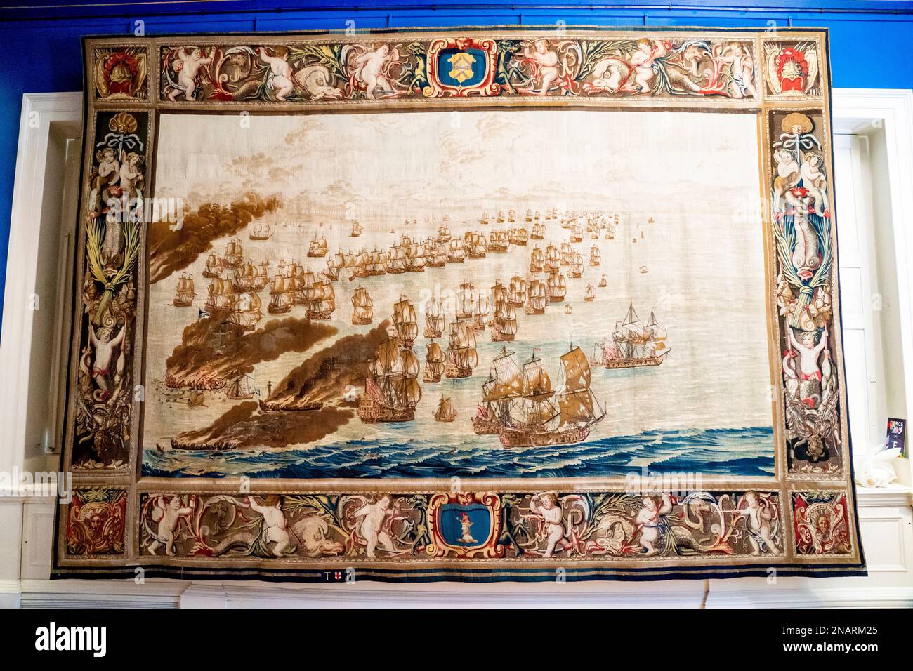 The Solebay Tapestry installed in the King's Presence Chamber at the ...