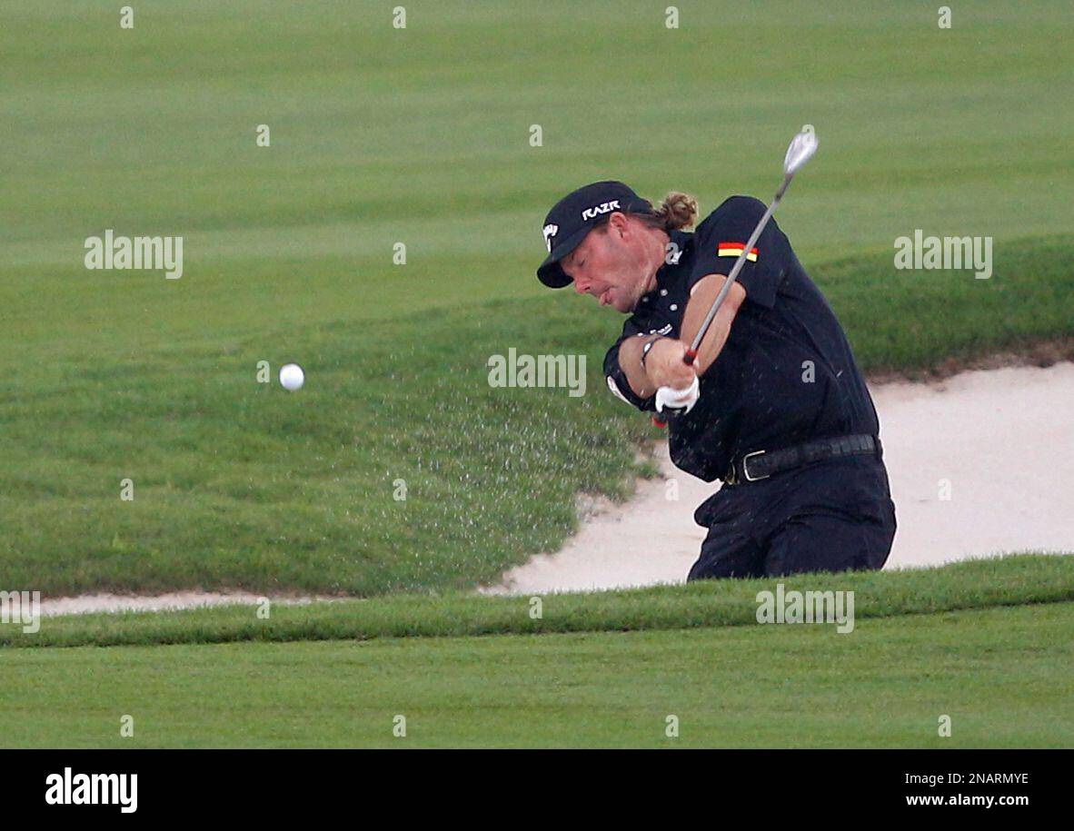 Germany's Alex Cejka hits the ball at the 6th hole during the third day ...