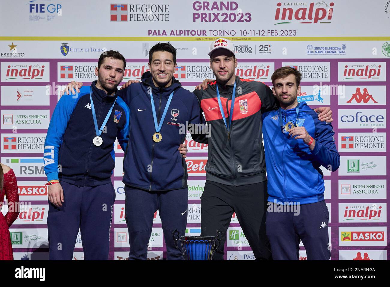 Pala Alpitour, Turin, Italy, February 12, 2023, Filippo Macchi (ITA), Gerek Meinhardt (USA ...