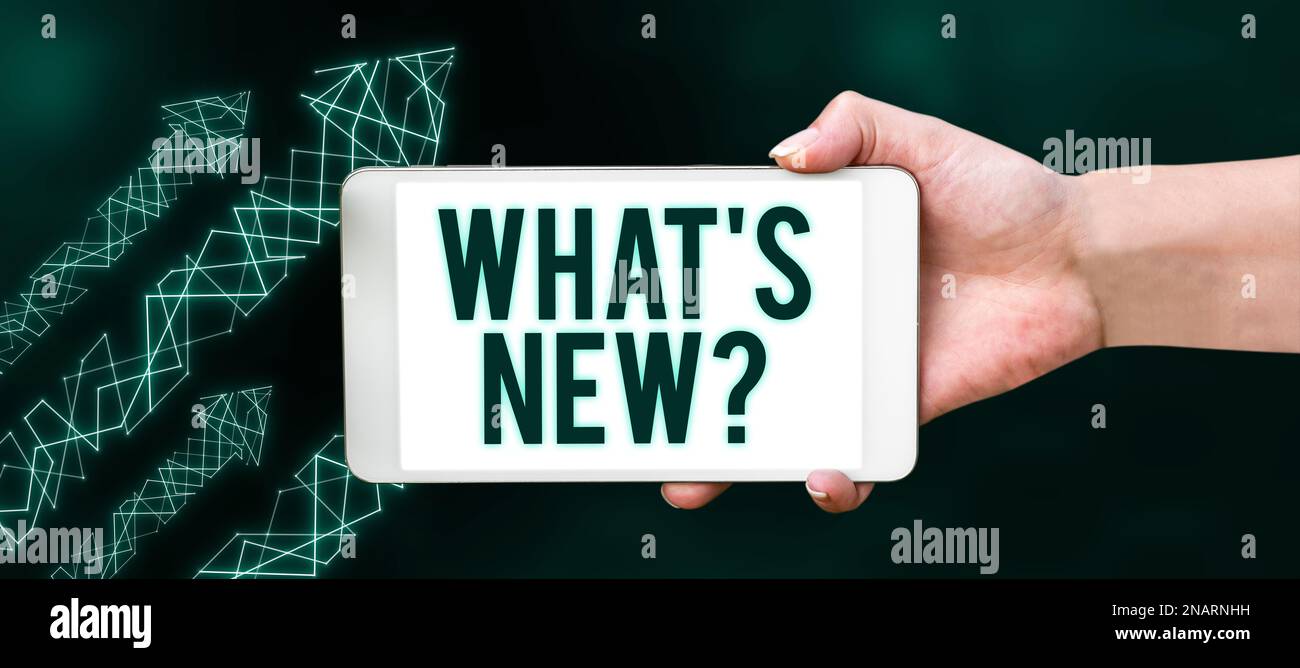 Inspiration showing sign What's New. Business idea Asking about latest ...