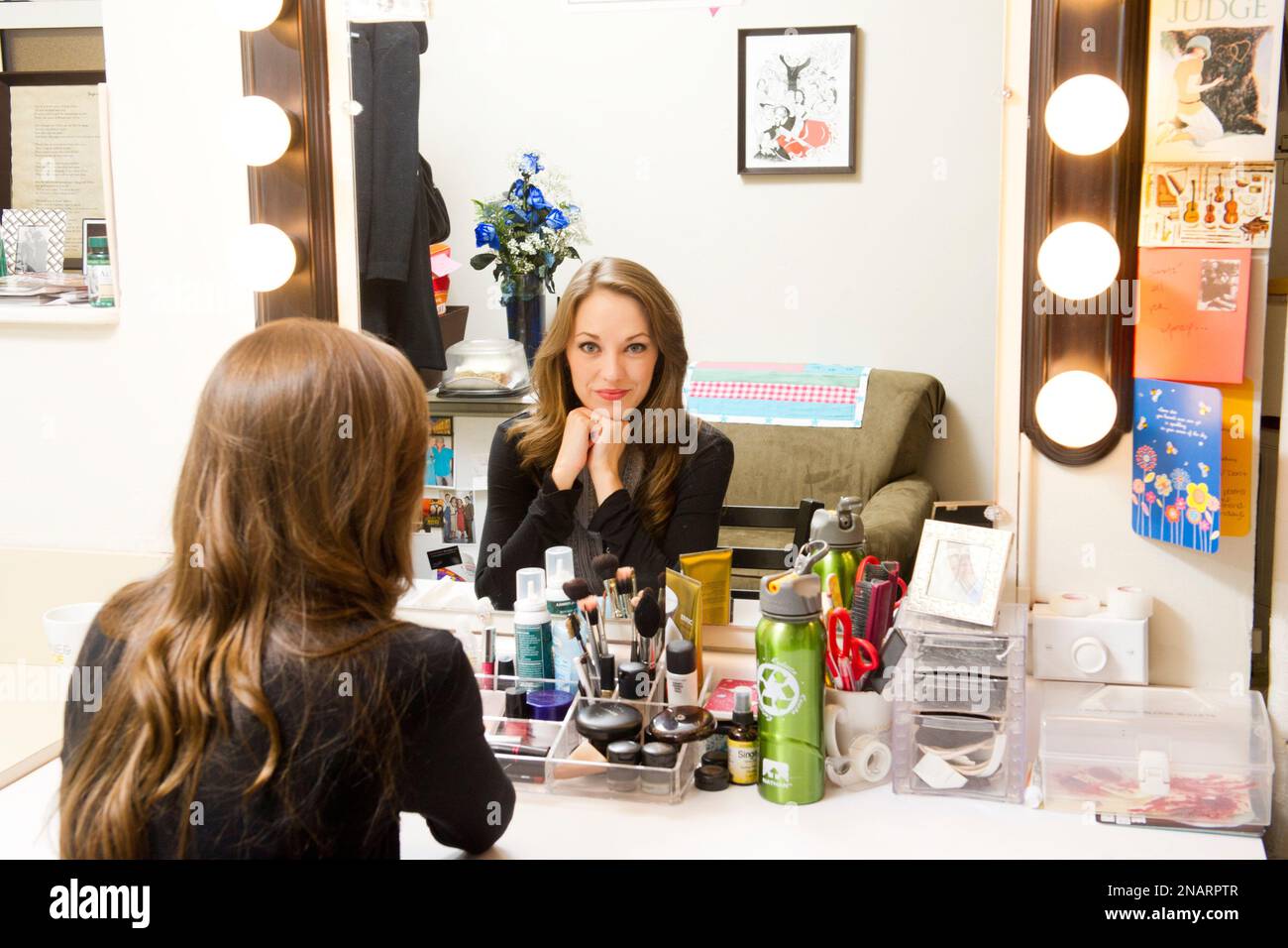 Laura Osnes poses for a portrait in her dressing room at the Gerald ...