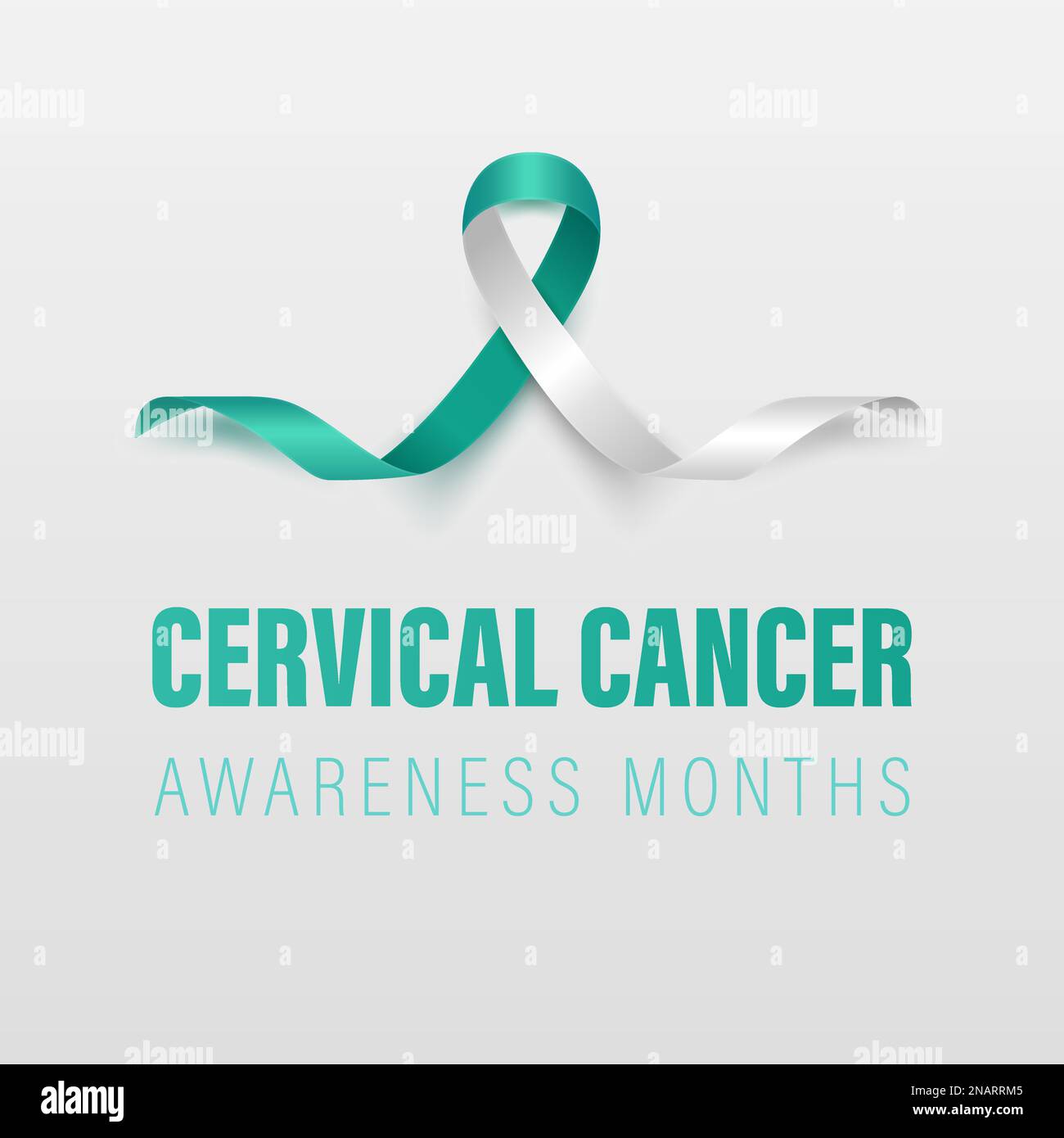 Cervical Cancer Banner, Card, Placard with Vector 3d Realistic Teal and ...