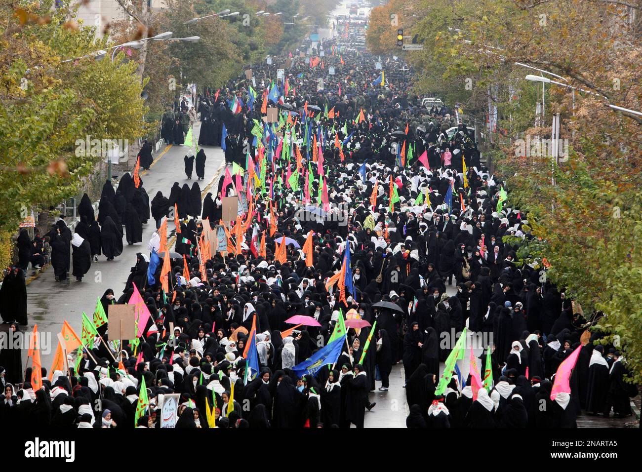 Female members of the Iranian paramilitary Basij force, affiliated with ...