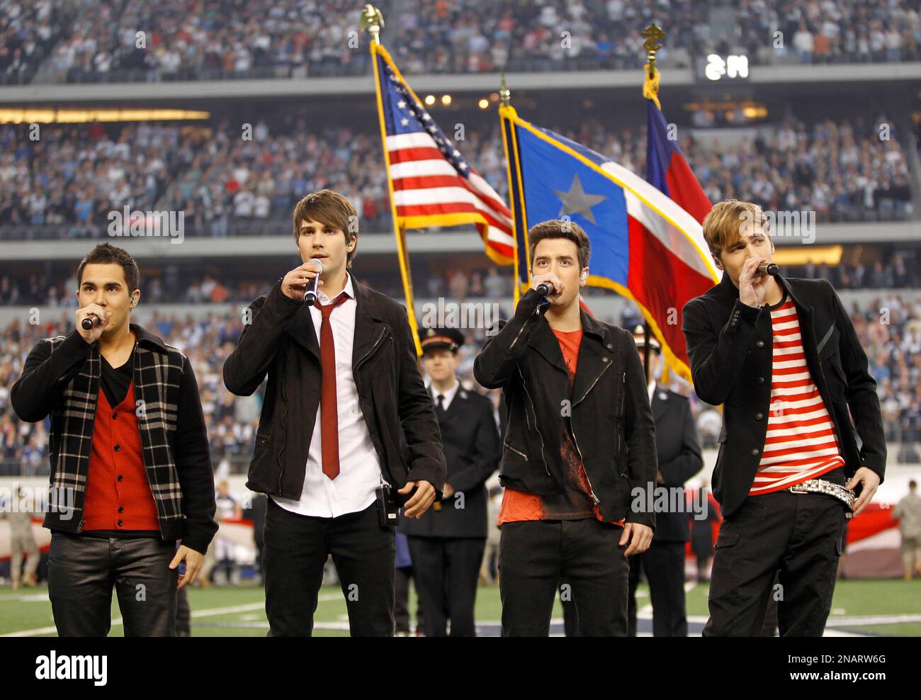 Members of the pop group Big Time Rush, from left, Carlos Pena Jr ...