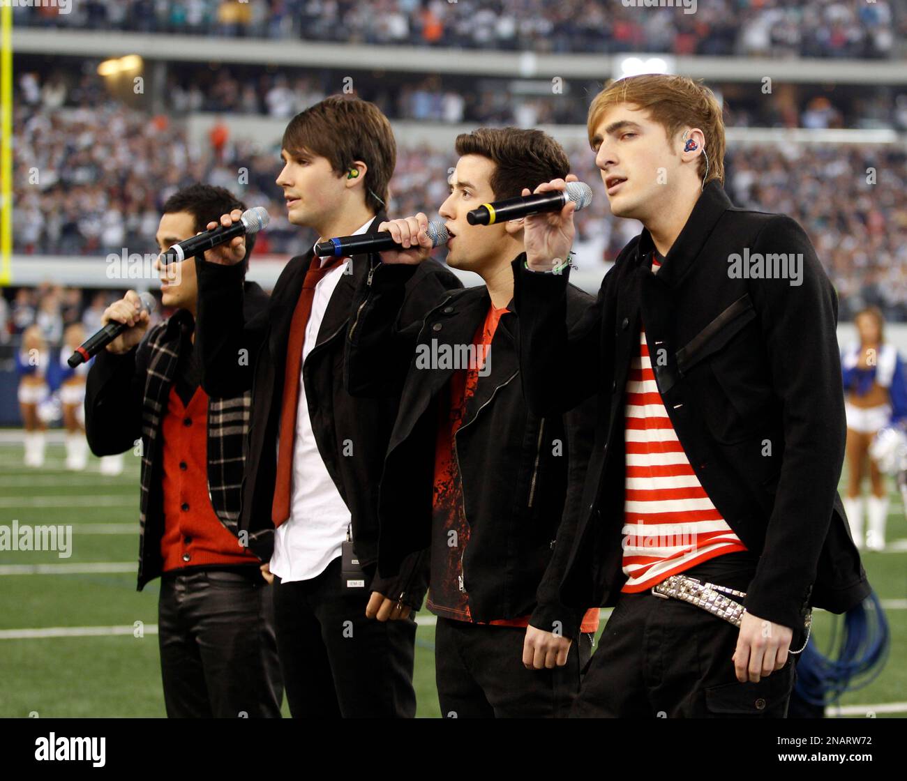 Members of the pop group Big Time Rush, from left, Carlos Pena Jr ...