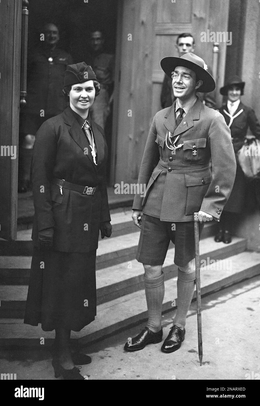Prince Gustaf Adolf of Sweden, leader of the Swedish Boy Scouts, and ...