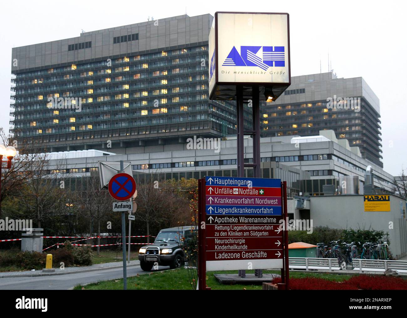 Exterior view of Vienna General Hospital, AKH, photographed in Vienna ...