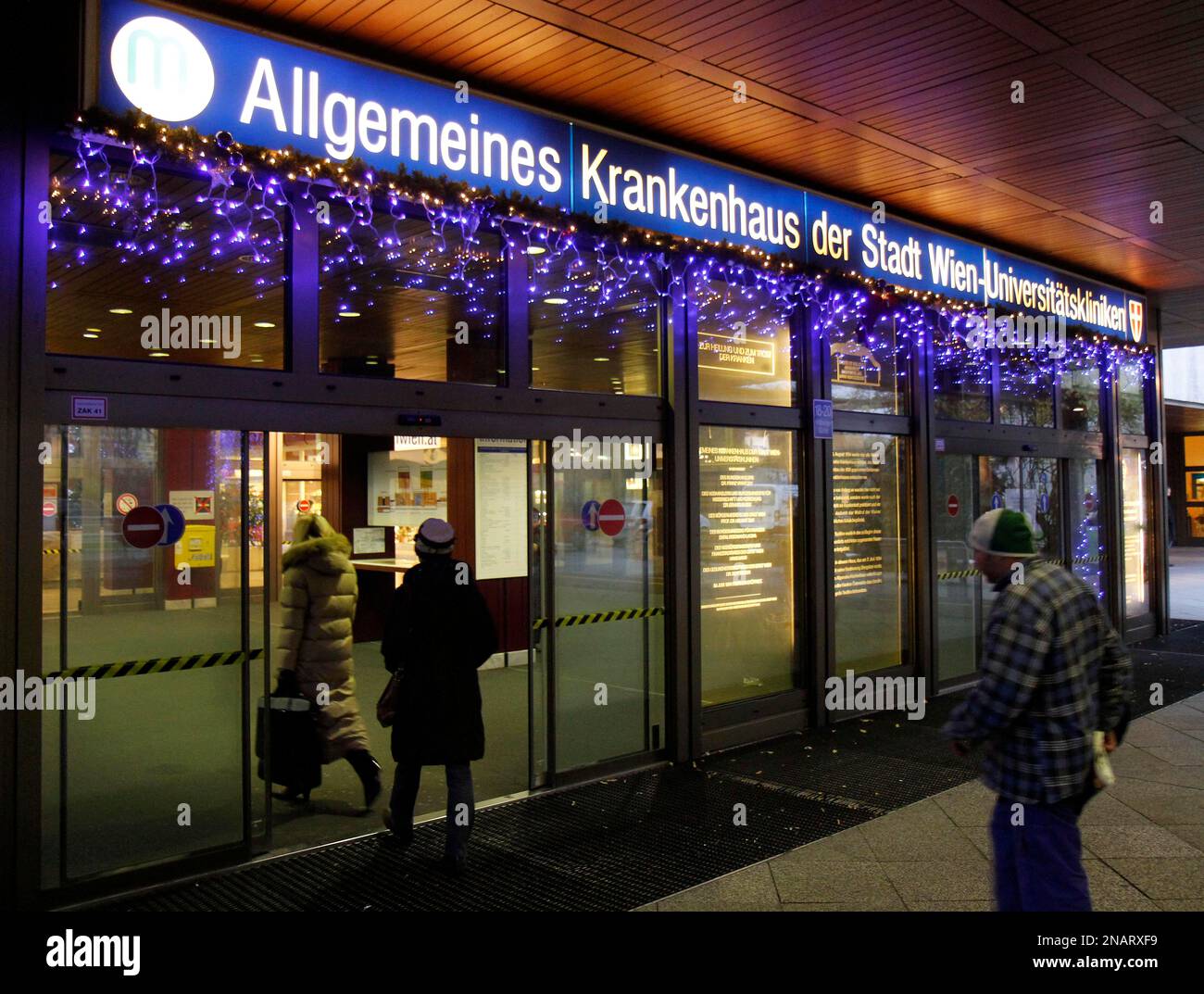 The entrance of Vienna General Hospital, AKH, photographed in Vienna ...