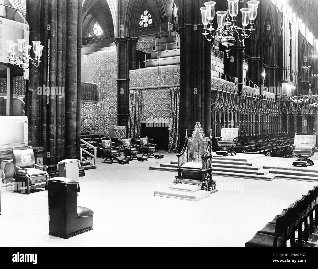 An interior view of Westminster Abbey in London, on May 15, 1937, where ...
