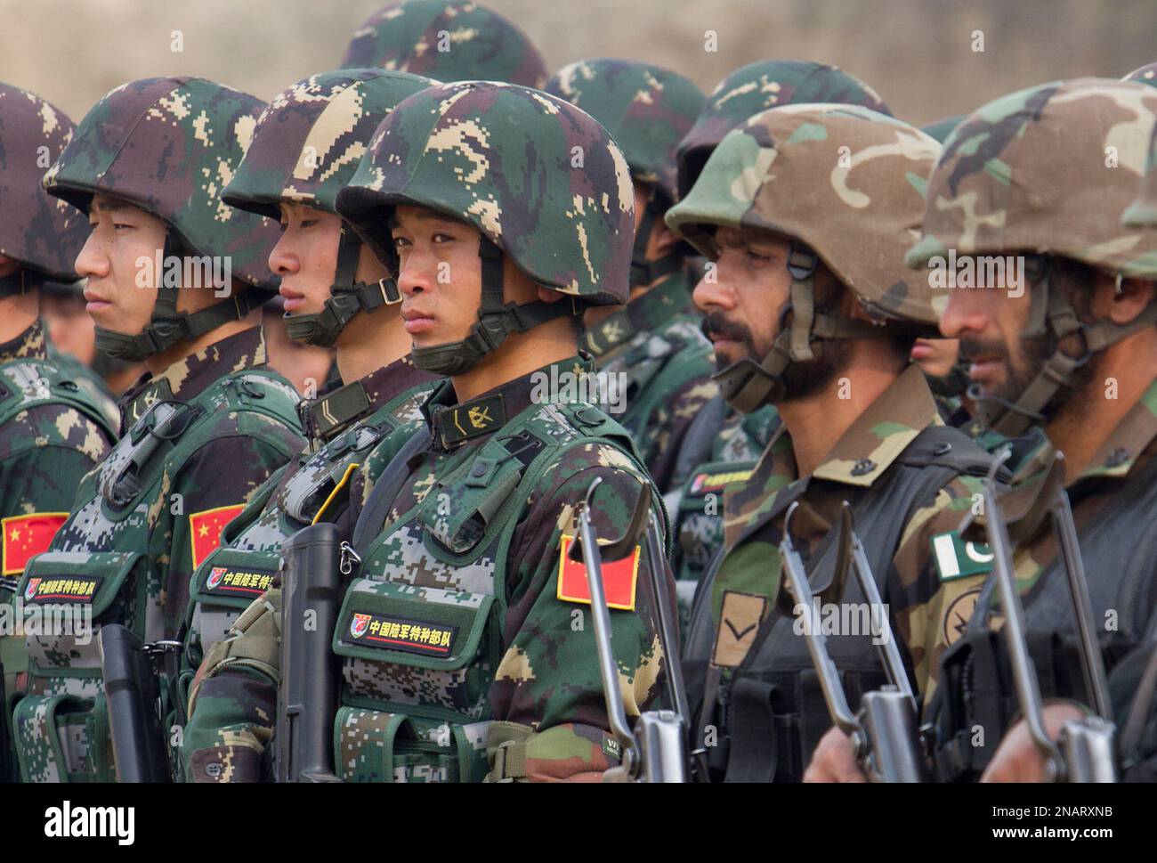 Pakistan and Chinese soldiers take part in a joint exercise in Jhelum ...