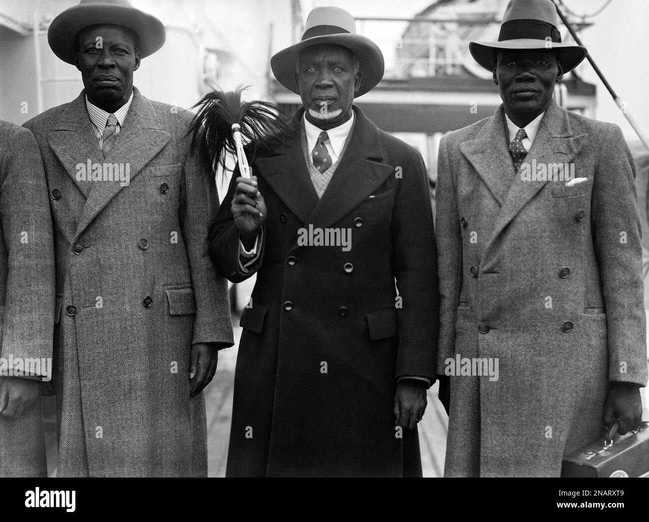 King Yeta III of Barotseland, South Africa, on arrival at Southampton for the Coronation of King ...