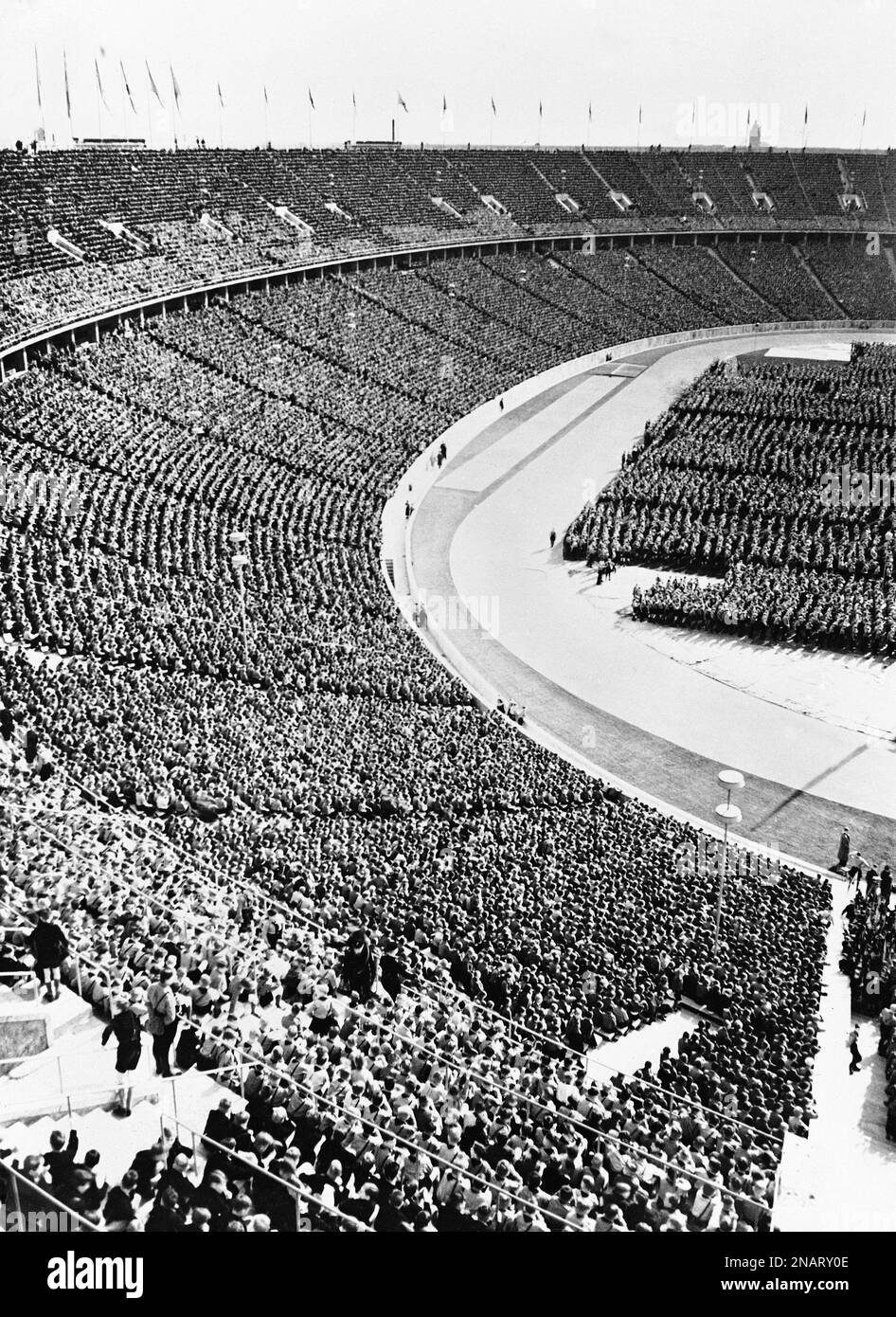 Over 180,000 boys and girls of the Hitler Youth Movement packed the ...