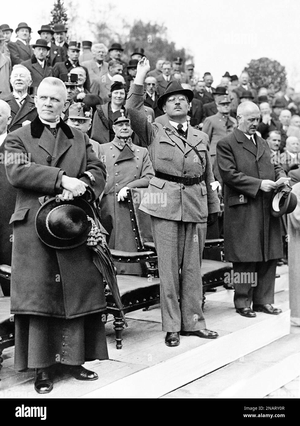 Dr. Kurt Schuschnigg, the Austrian Chancellor, back from his talks with ...