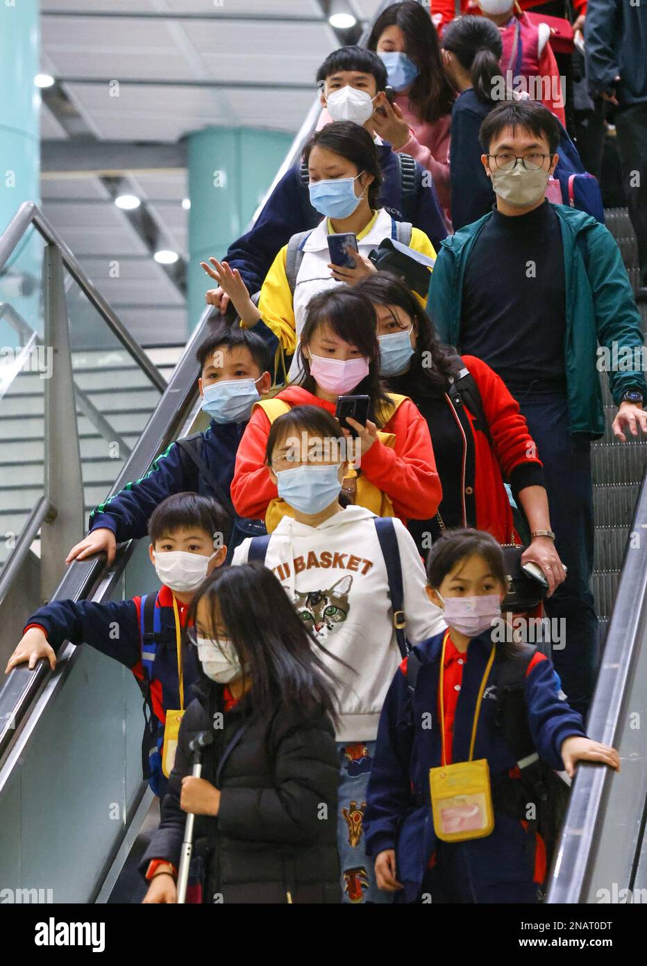 Passengers cross the border at Lok Ma Chau. The checkpoint begins ...