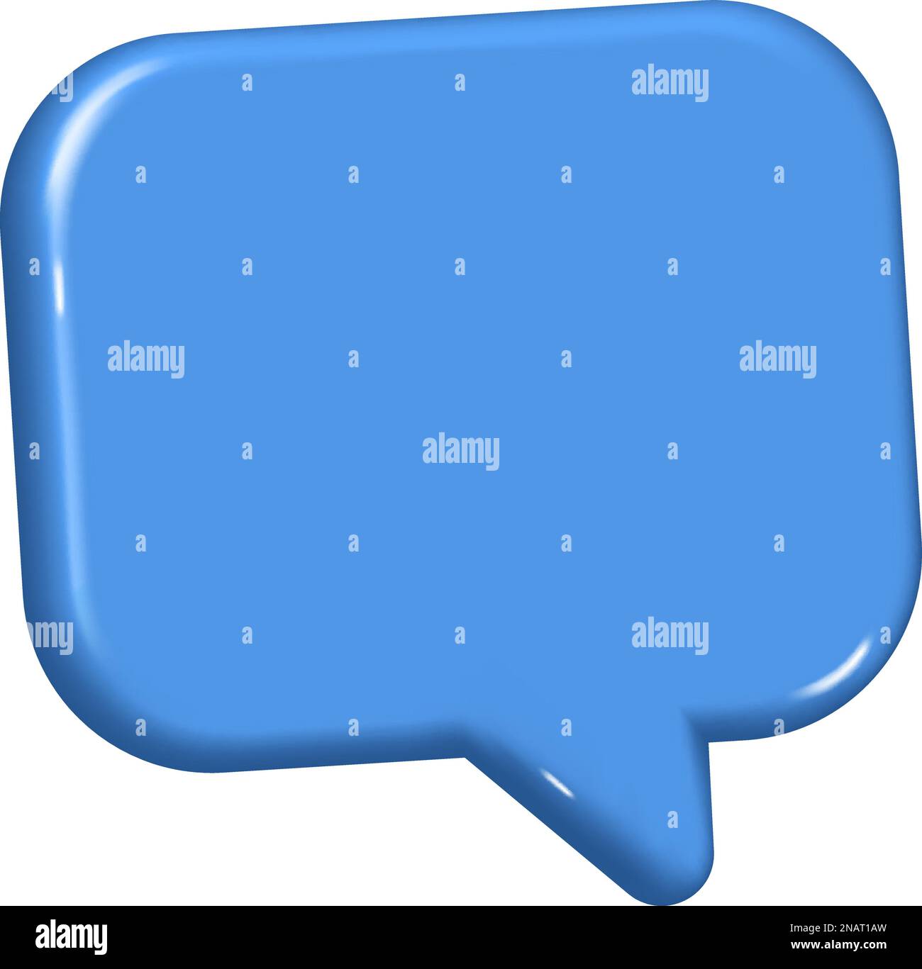 3d illustration of blue realistic speech bubble icon. Mesh vector ...