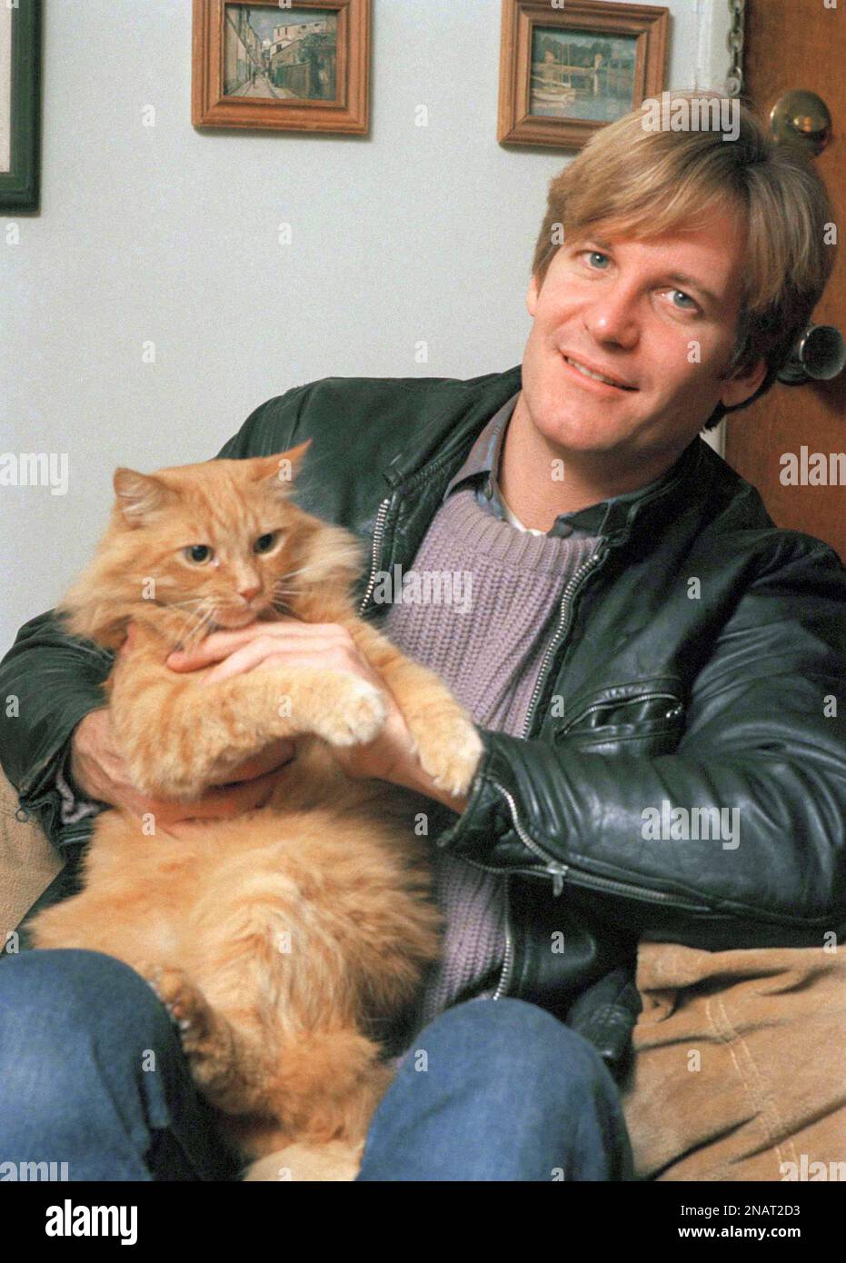 Rock Hudson’s lover Marc Christian relaxes at home with his cat in Los ...