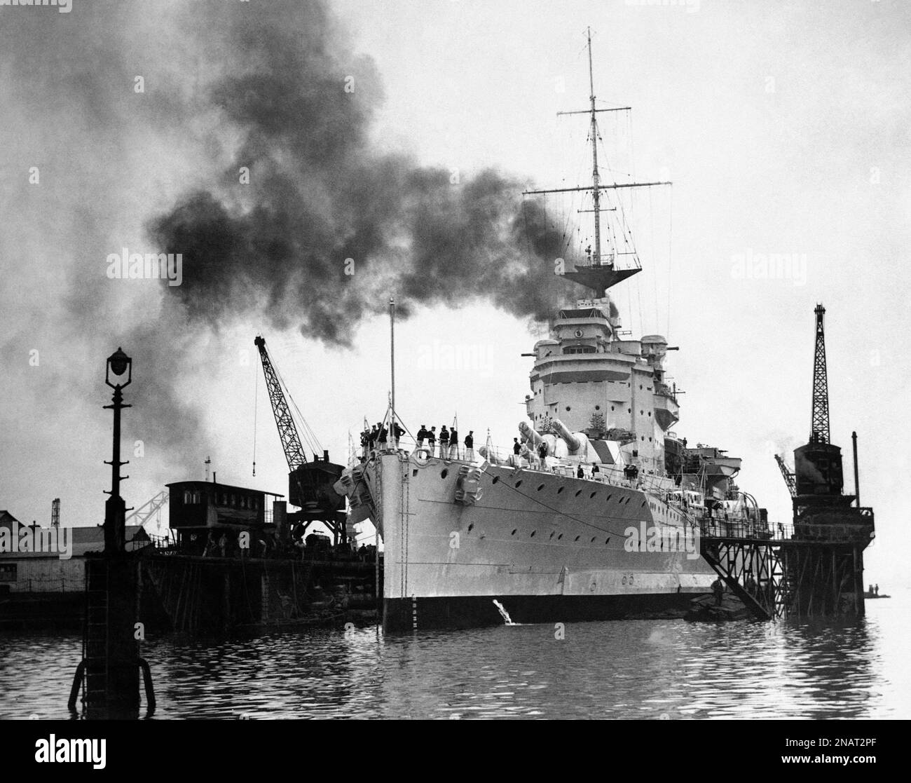 British battleship H.M.S. Warspite, which is to be flagship of the ...
