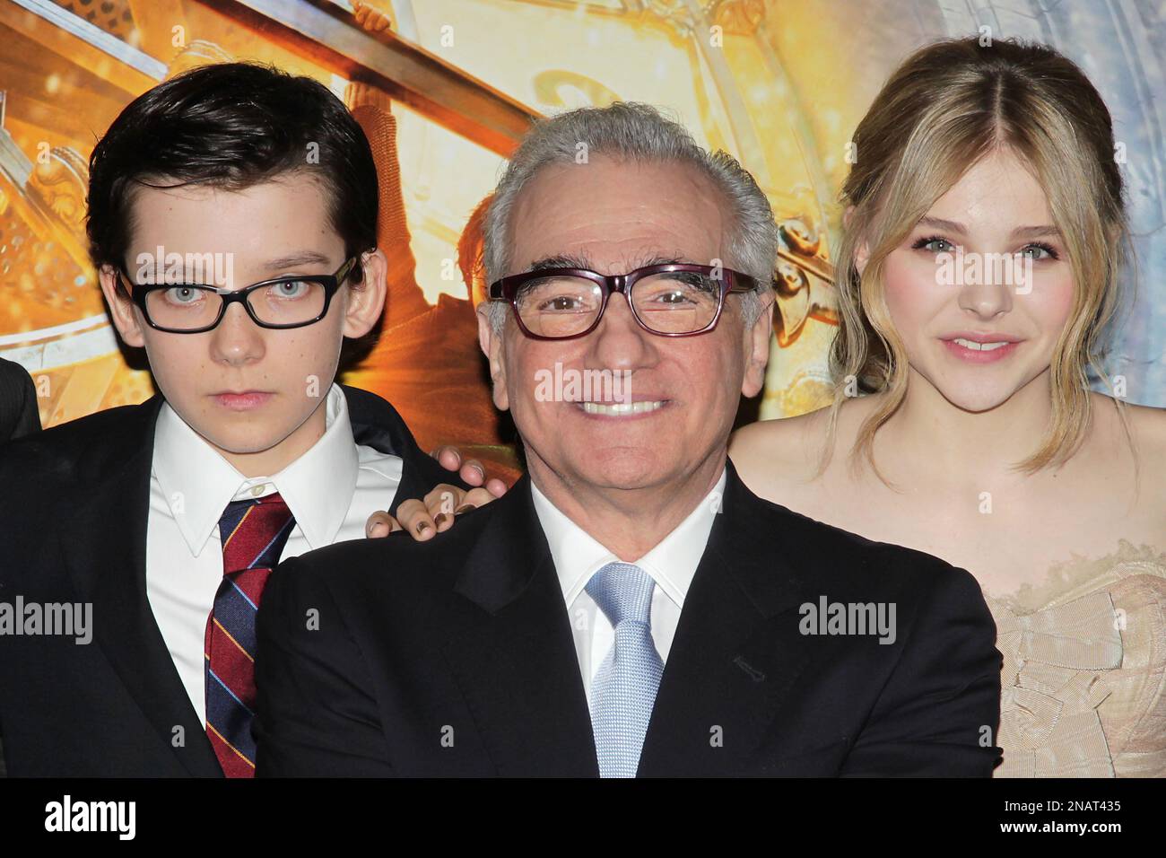 In this Nov. 21, 2011 photo, from left, Asa Butterfield, Martin ...