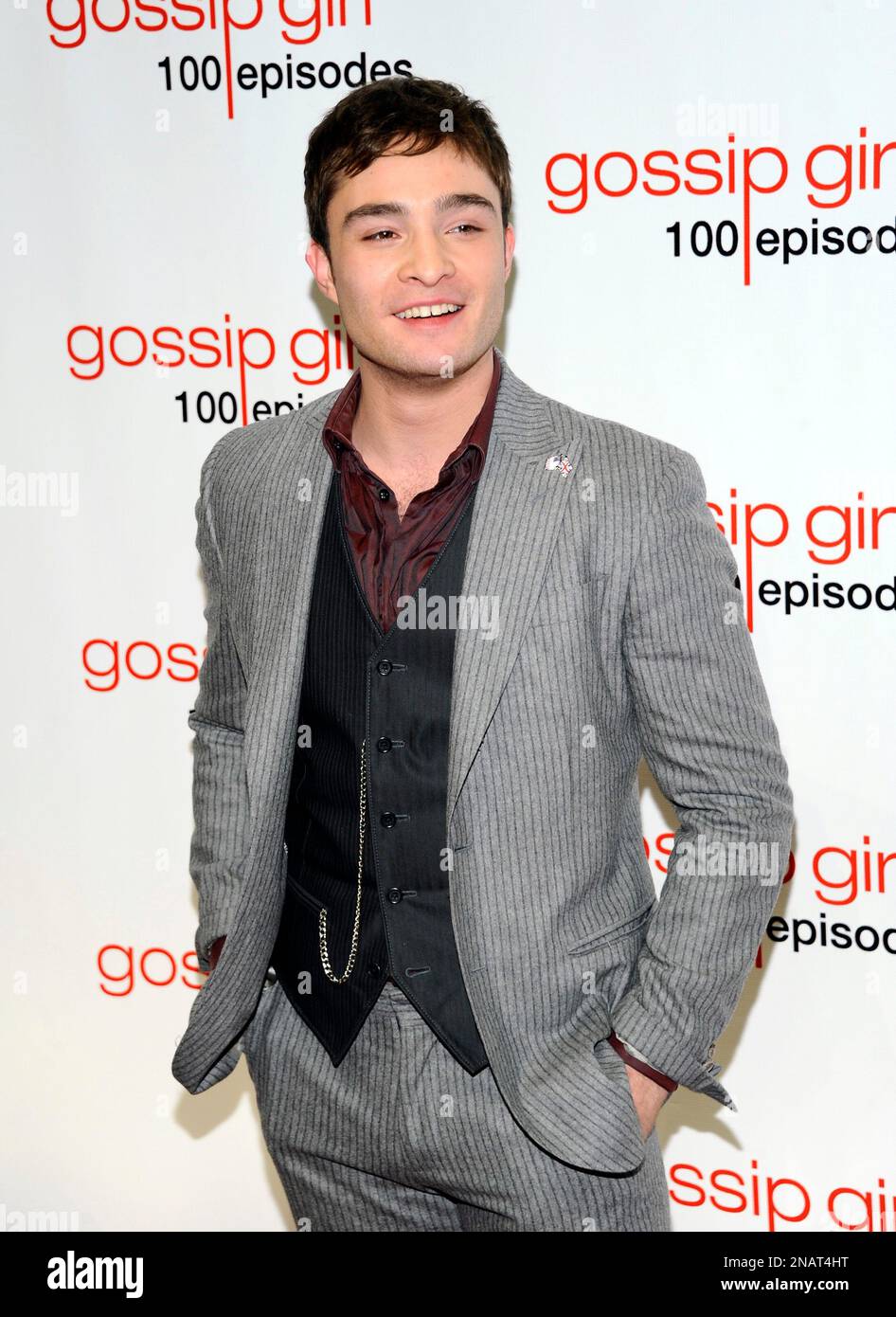 Actor Ed Westwick attends the "Gossip Girl" 100th episode celebration ...