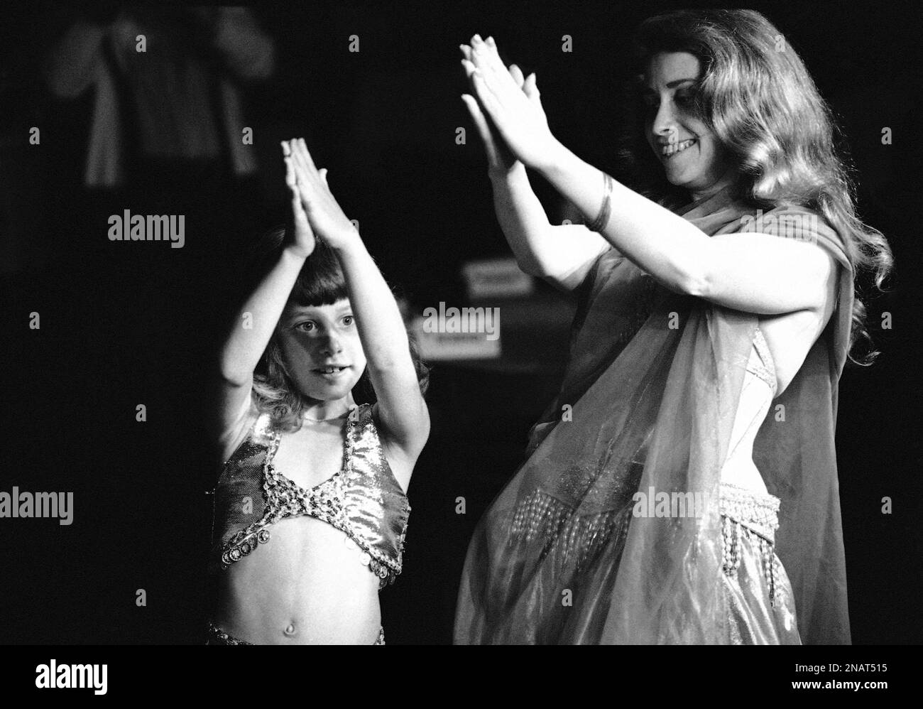 Betty Abramson, right, and her 7-year-old daughter, Diane, participate ...