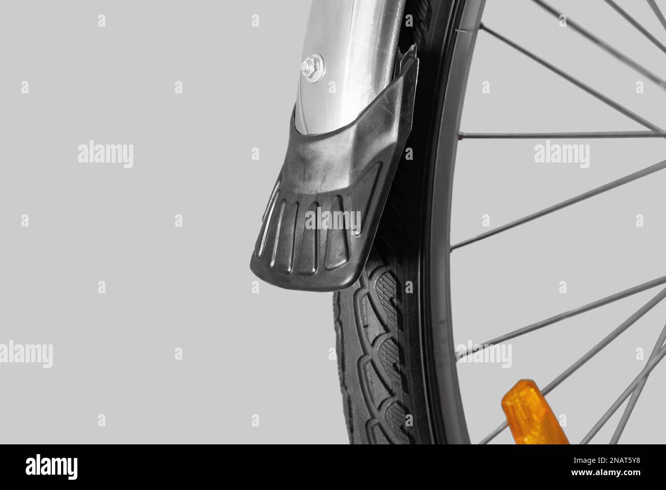 Front bicycle wheel. Close-up. Isolated on white background Stock Photo ...