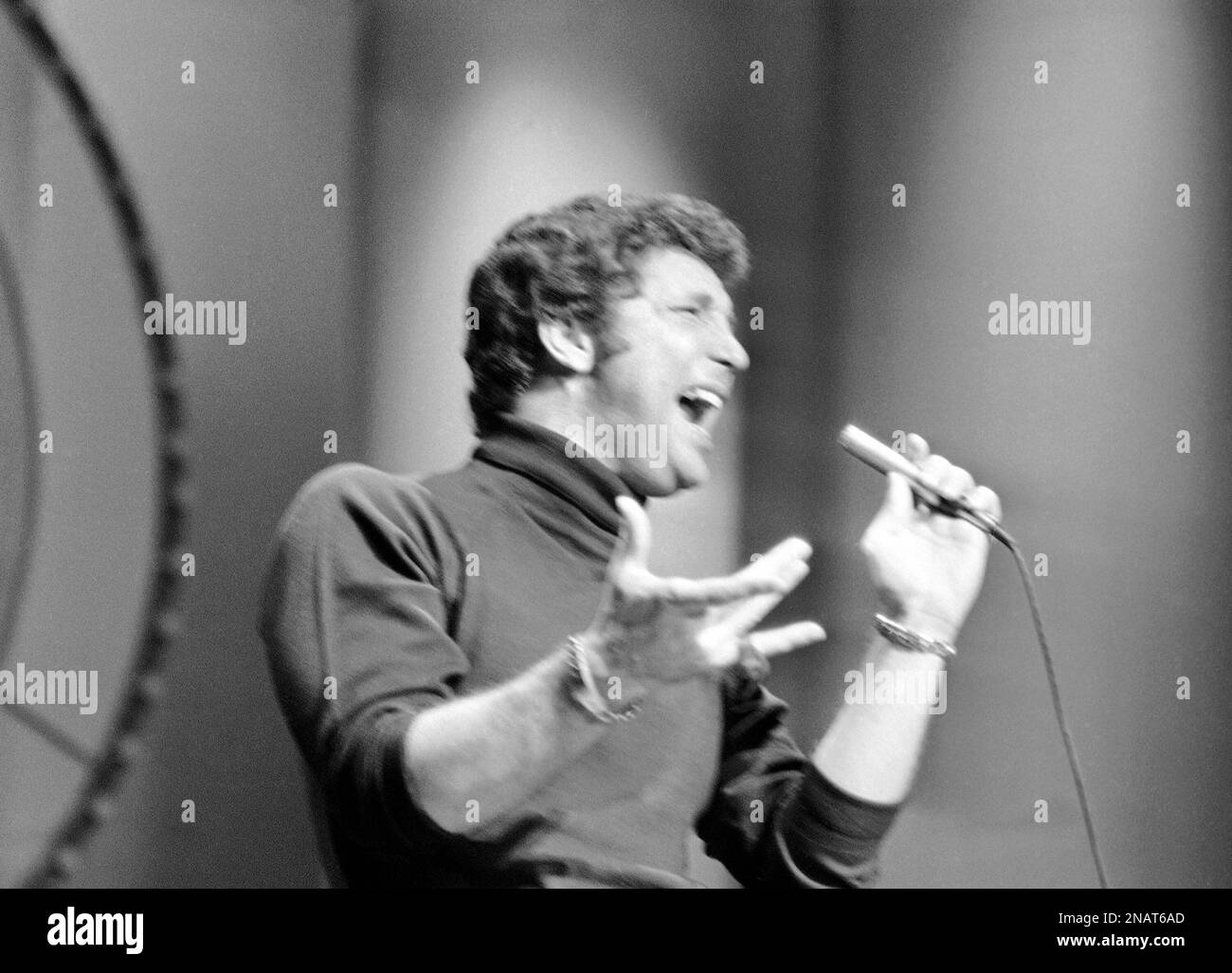 British singer Tom Jones goes through his act at the London Palladium ...