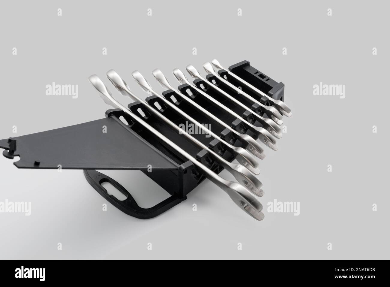 Open end wrench set. Close-up. Isolated on white background Stock Photo ...