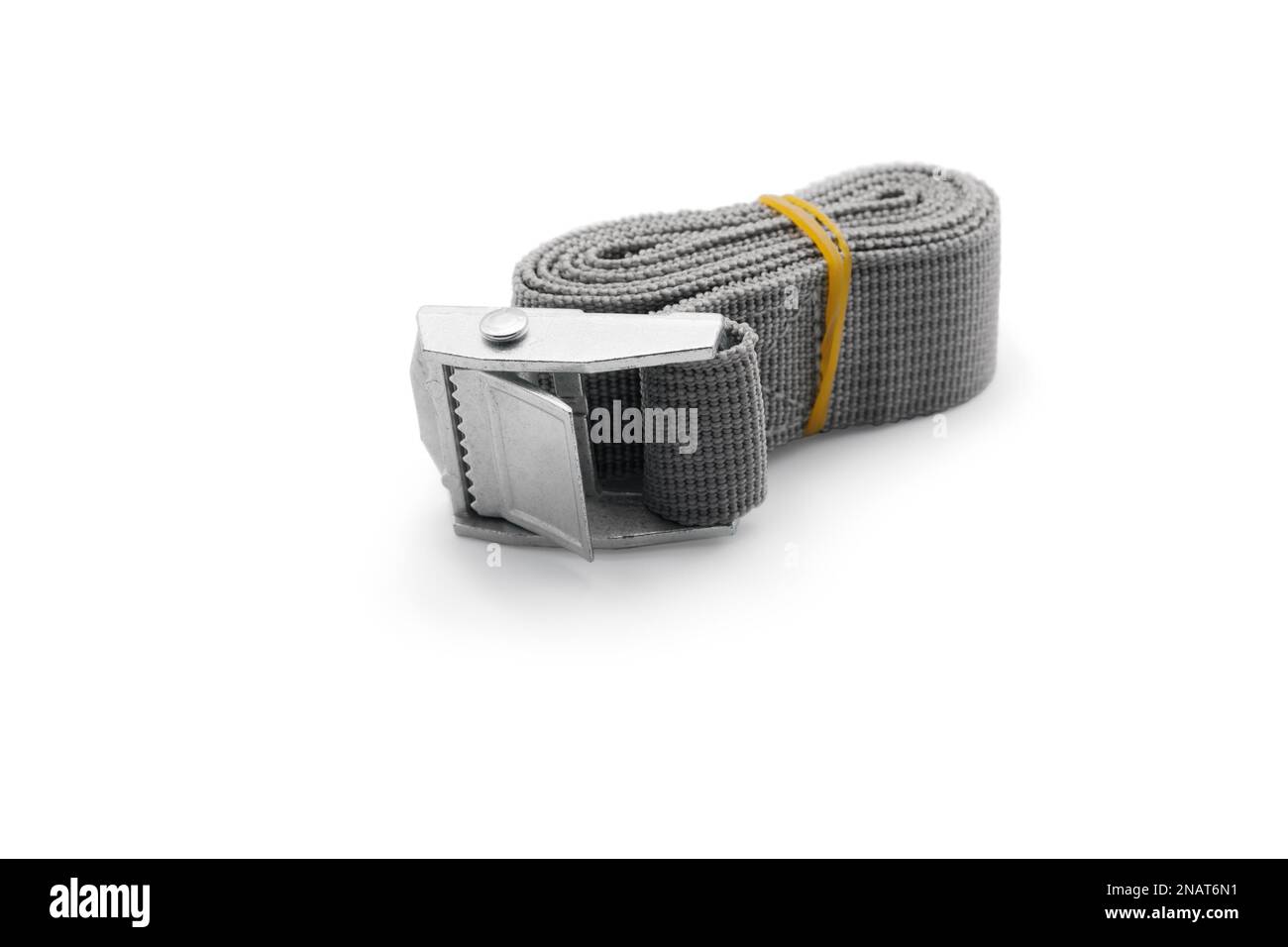 Luggage tie down strap. Close-up. Isolated on white background Stock ...