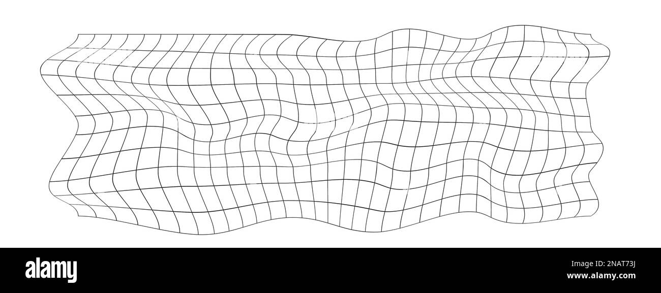 Mesh Warp Texture Distorted Grid Rectangle Net With Deformation Checkered Pattern With Optic