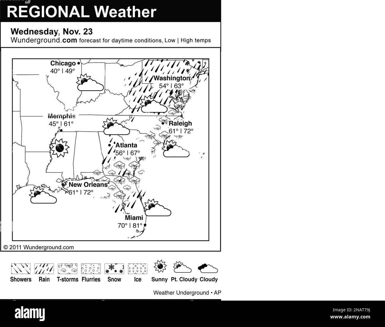 This is the Weather Underground forecast for Wednesday, Nov. 23, 2011 ...