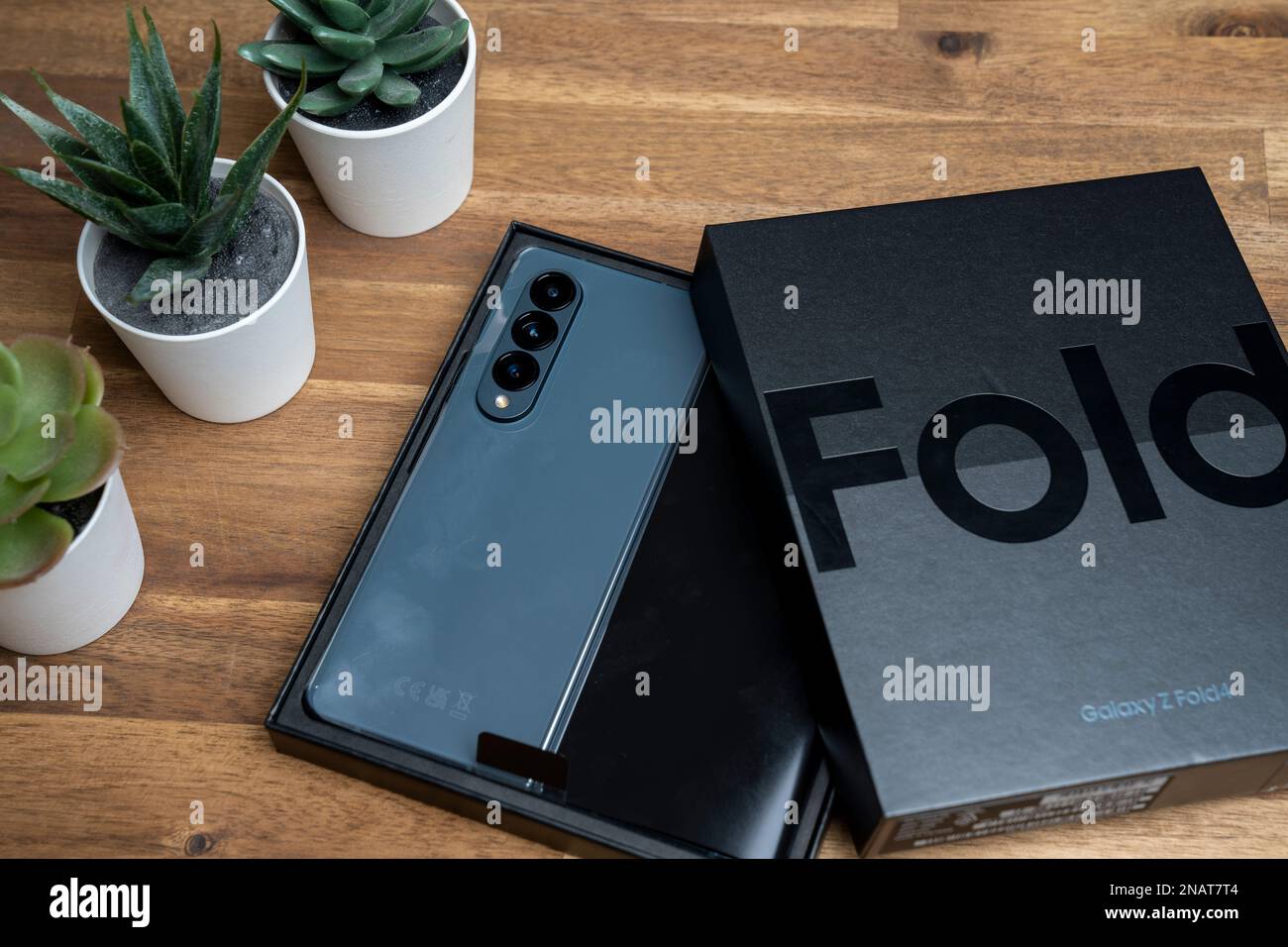 Budapest, Hungary - January 05, 2023. Brand new Samsung Galaxy Z Fold 4 ...