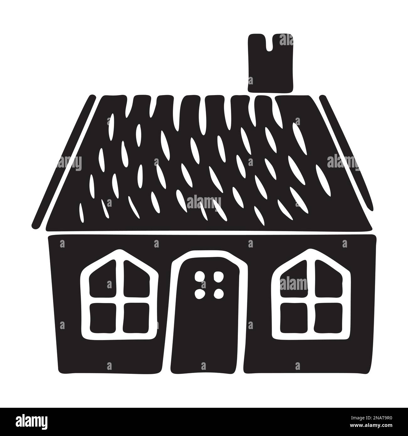 Cute rustic cottage motif in homestead vintage style. Vector ...