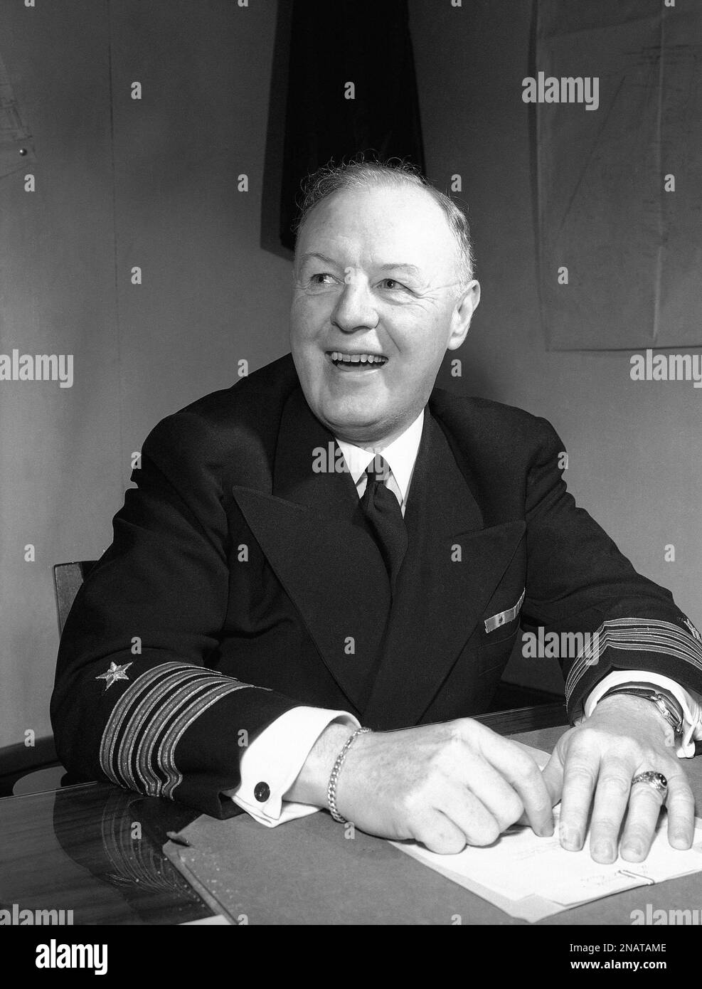 Captain W.J. Larson, the commandant of the big new U.S. naval base at ...