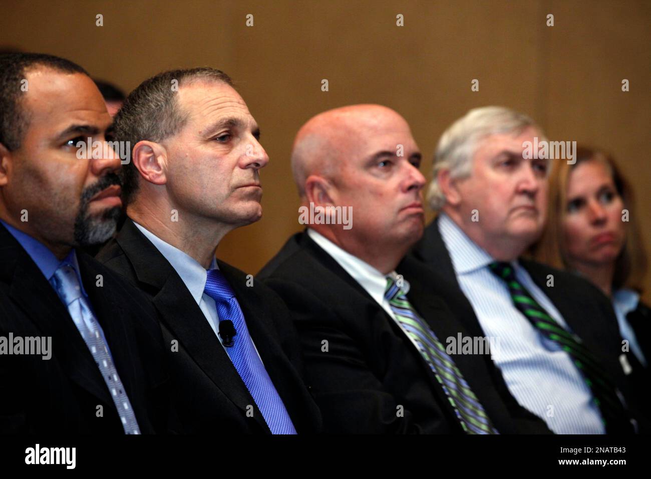 Former FBI director Louis Freeh, second from left, listens during a ...