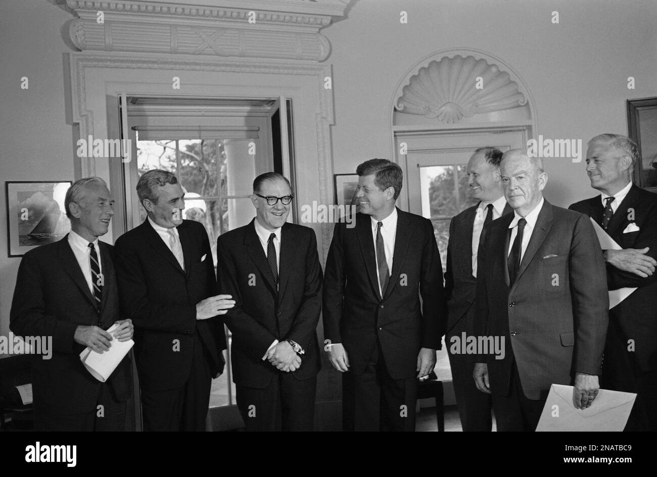 President John F. Kennedy shown with Roger H. Blough, board chairman of ...
