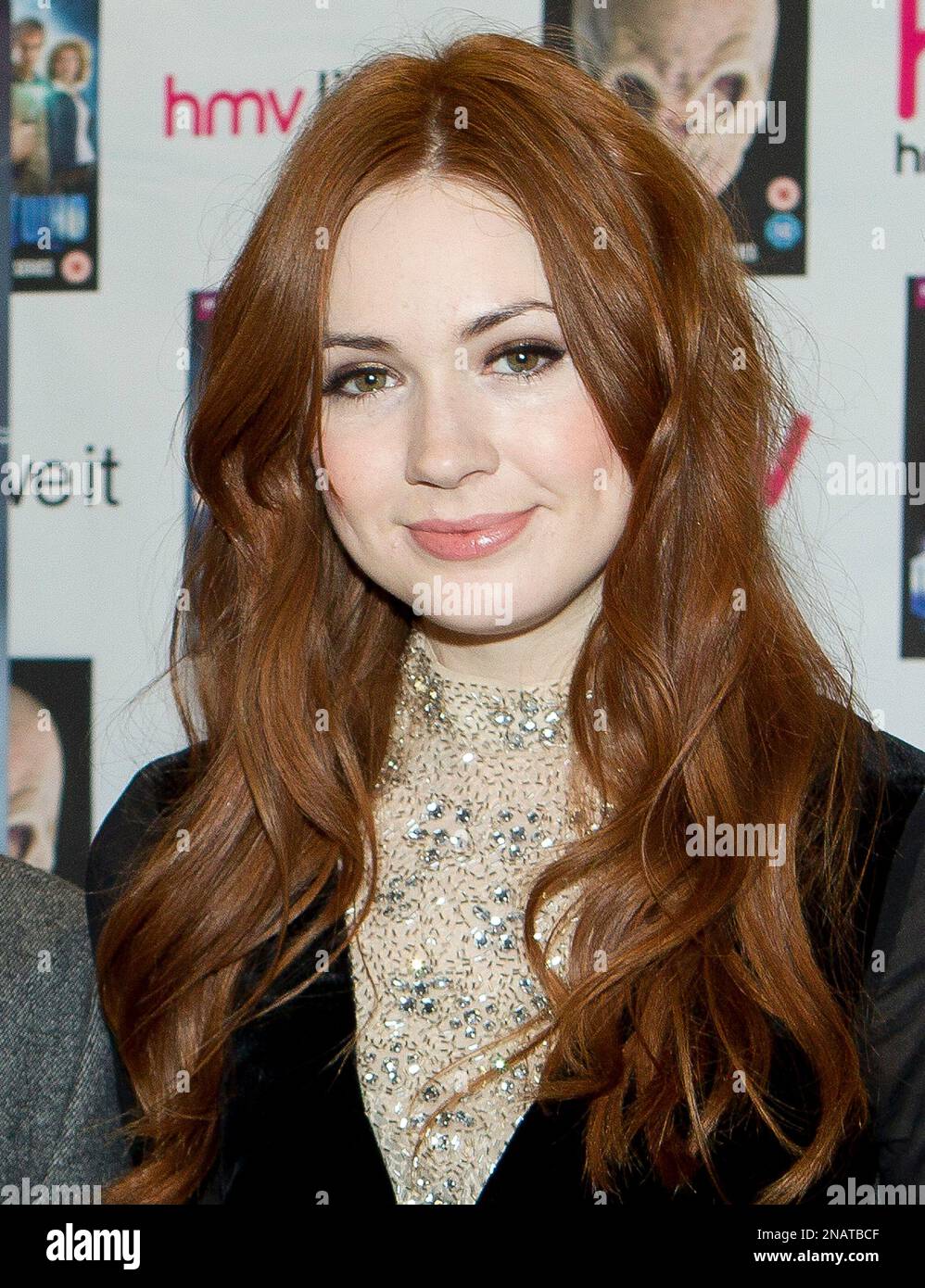 British actress Karen Gillan arrives to a London store to sign copies ...