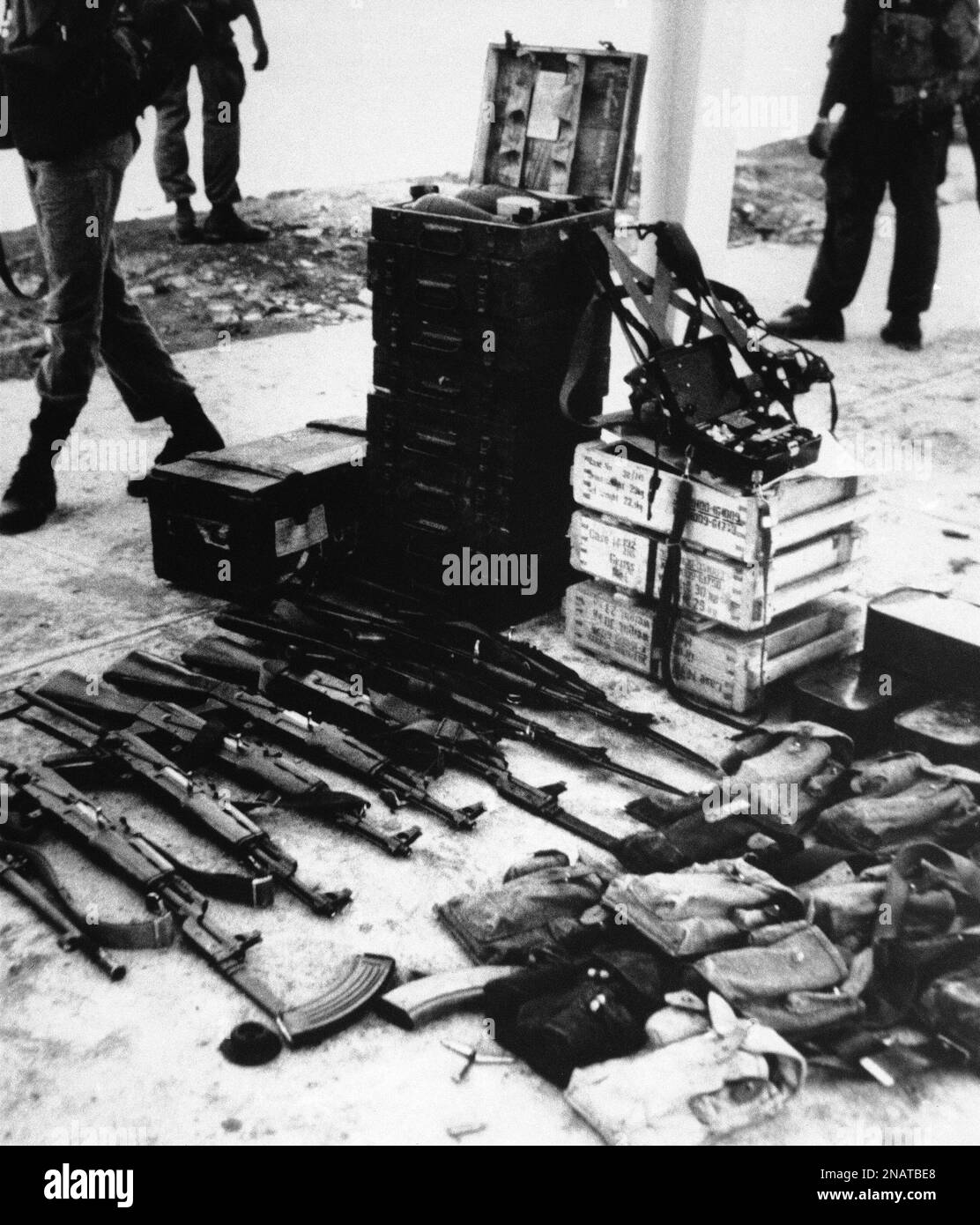 In this photo provided by the Department of Defense, equipment taken ...