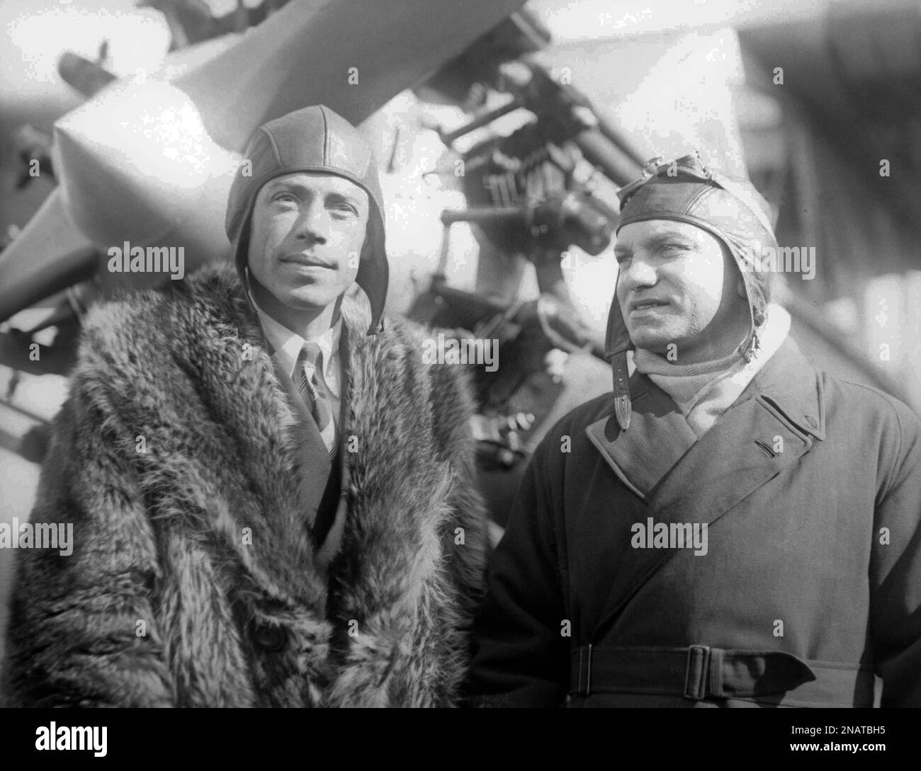 Charles A. Levine with Wilmer Stultz just after they landed at the ...