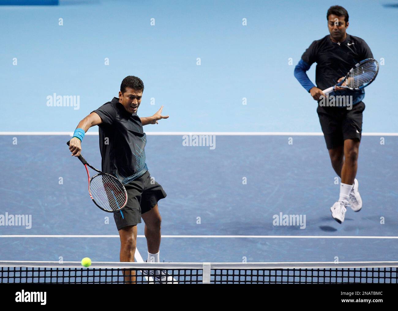 Mahesh Bhupathi, left, and Leader Paes of India play a return to Sweden ...